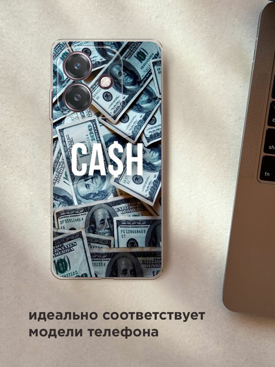Силиконовый чехол на Oppo A3/A3x / Оппо А3/A3x с принтом "Cash" — фото 1