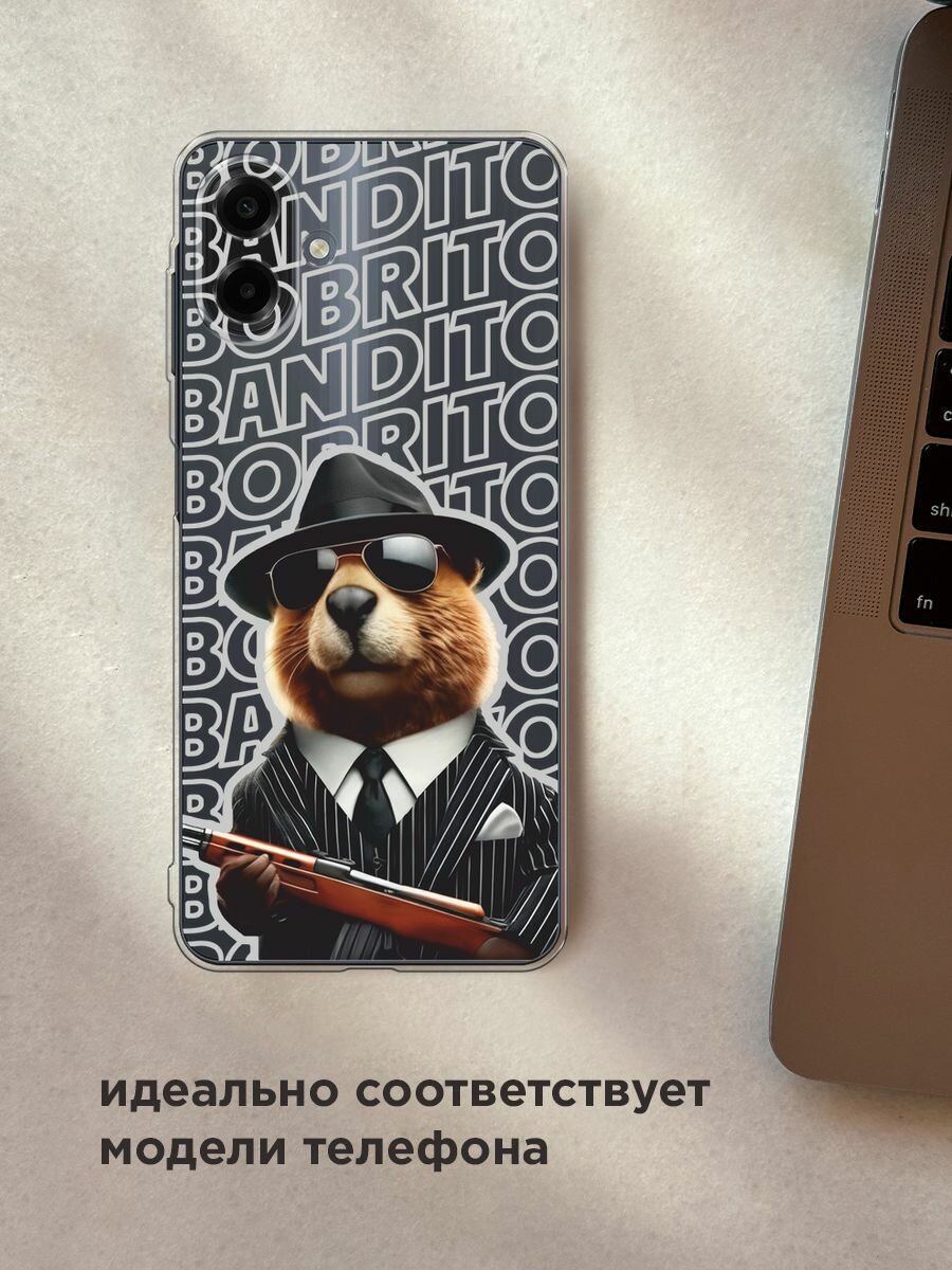Чехол на Samsung Galaxy A07 / Самсунг А07 с принтом "Бобрито бандито 2", прозрачный — фото 1