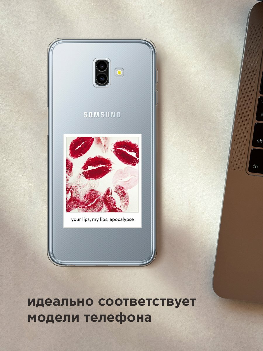 Чехол на Samsung Galaxy J6 + / Самсунг Галакси J6 Плюс 2018 с принтом "Полароид губы 2" — фото 1