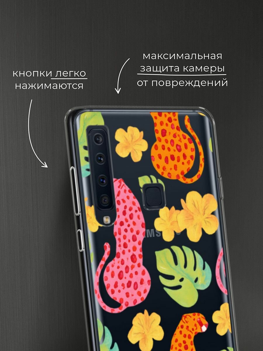 Чехол на Samsung Galaxy A9 2018 / Самсунг Галакси А9 2018 с принтом "Экзотика", прозрачный — фото 1