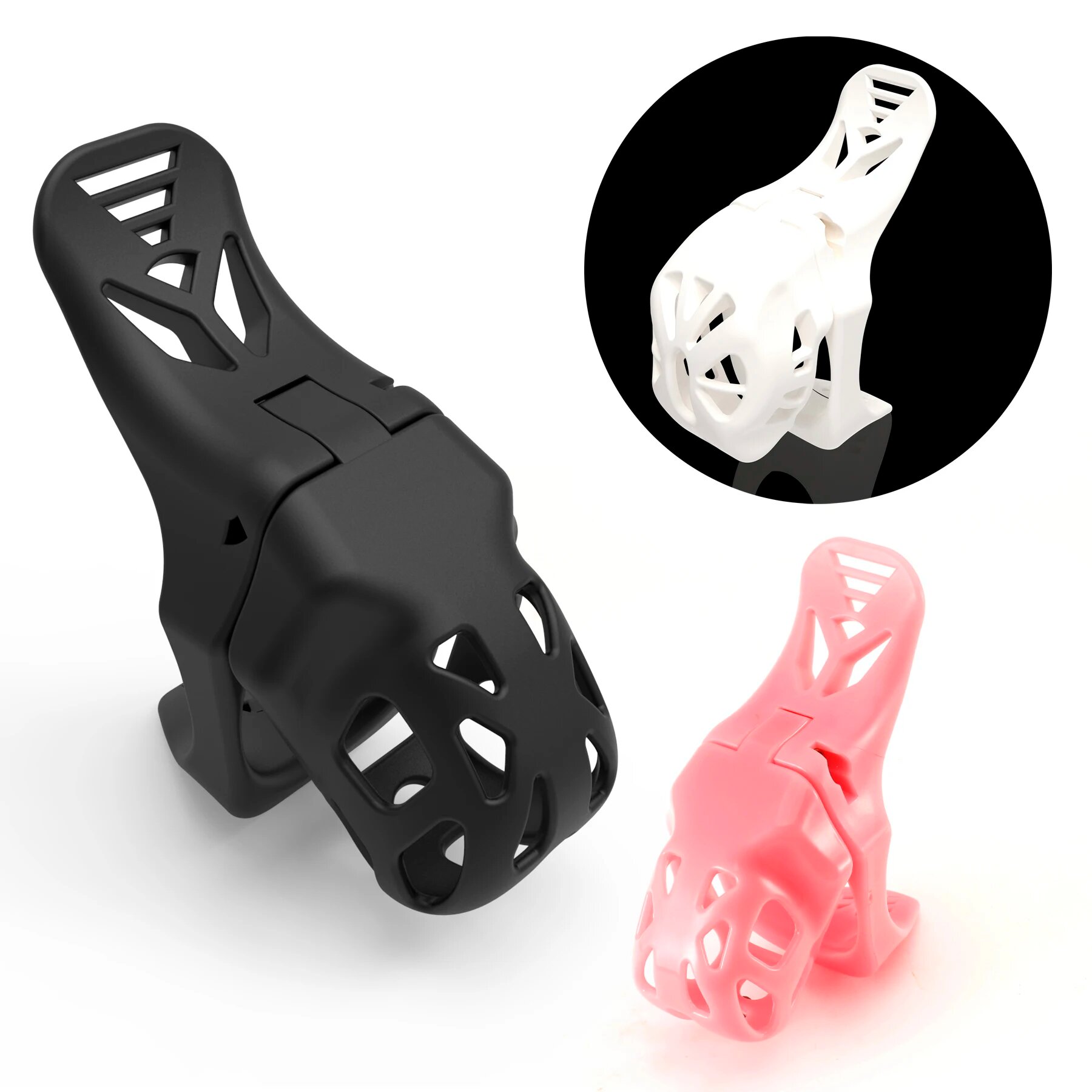 Soulock анти-чит мужская клетка целомудрия легкая клетка для члена M Base Ring, Black -Small-Cage