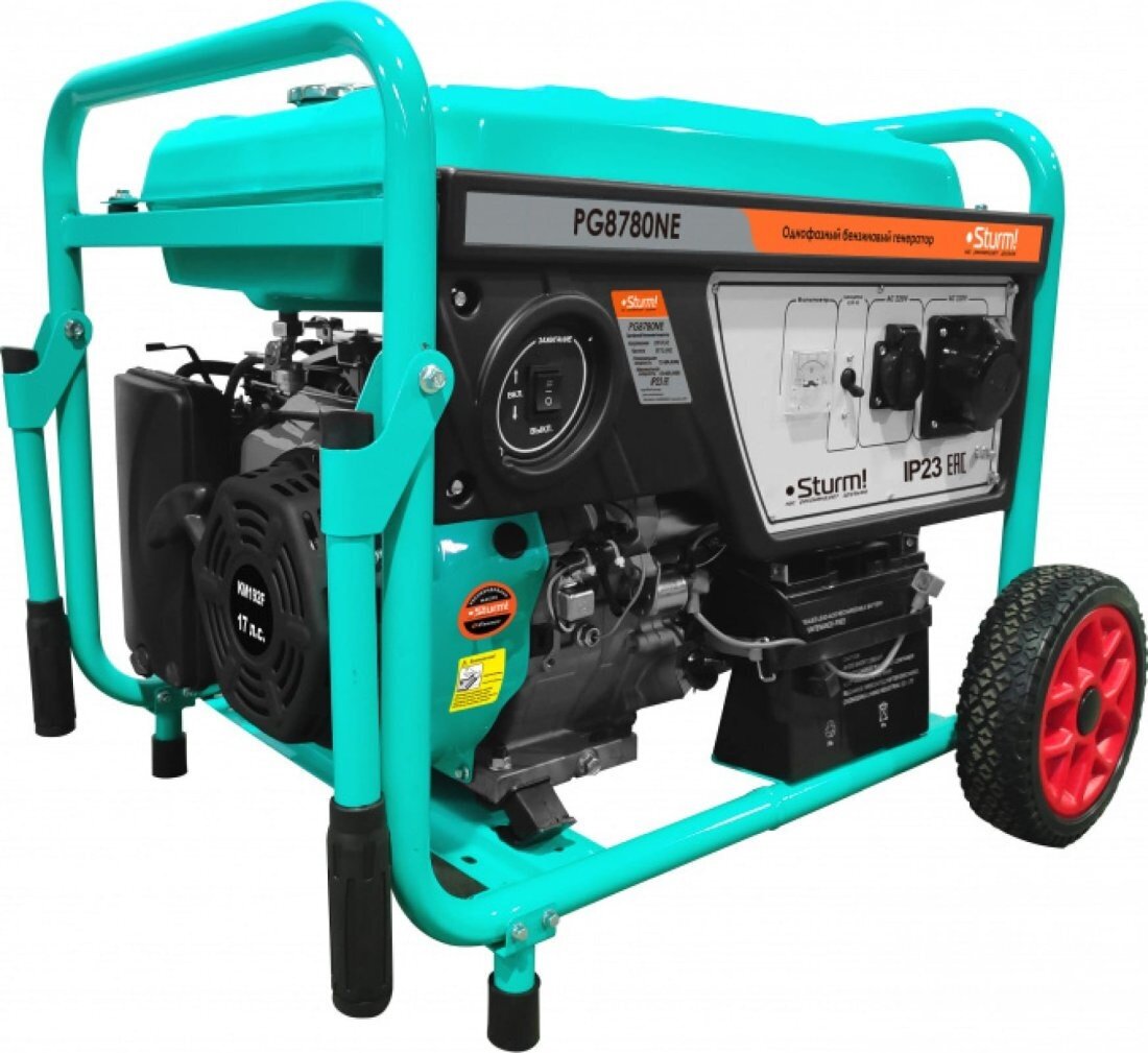Генератор бензиновый Sturm! PG8780NE 8кВт, двигатель 12,5 л. с./460 см³