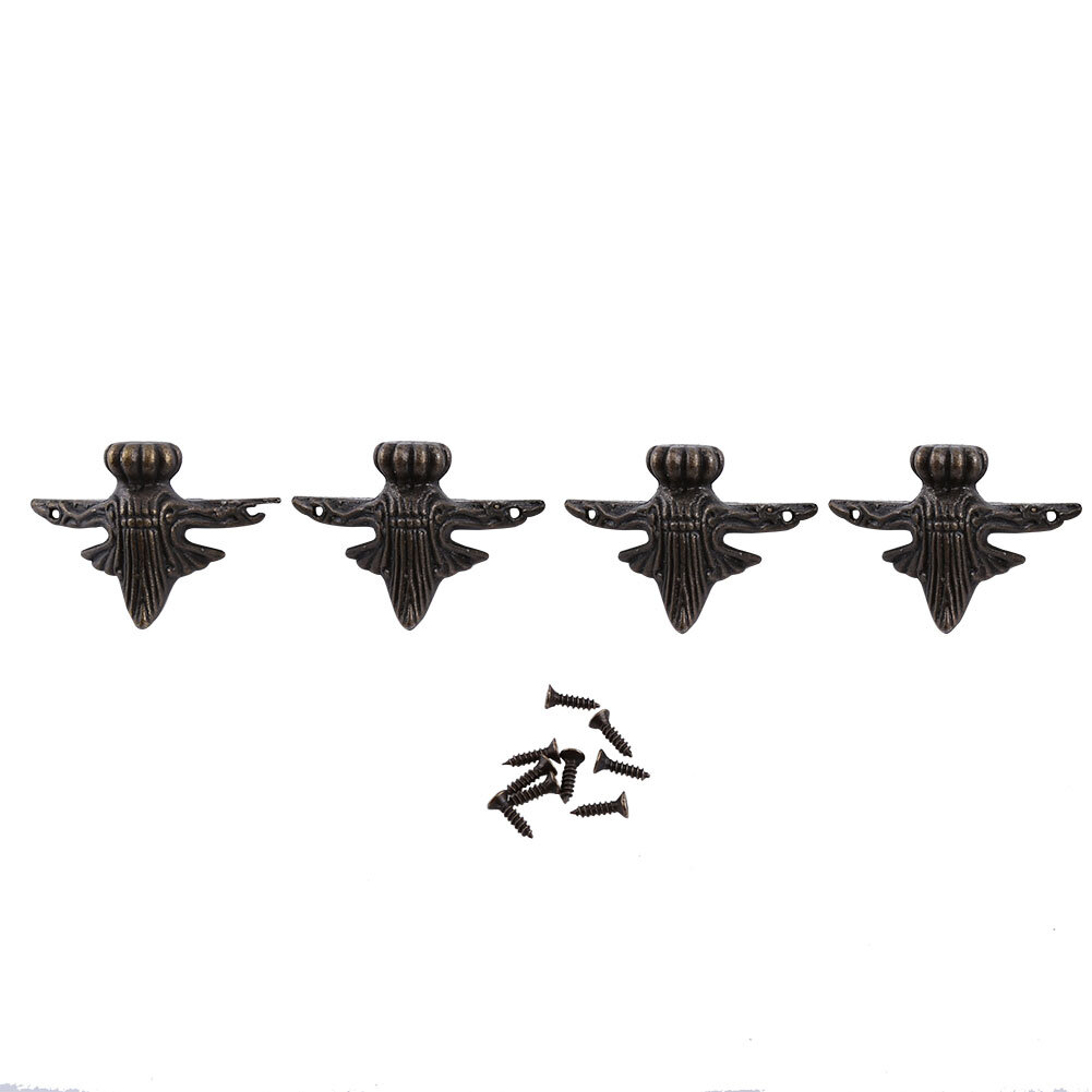 Античная латунная шкатулка для драгоценностей, декоративные ножки, 4 шт, защитные уголки для ножек деревянной мебели, акценты домашнего декора в деревенском стиле