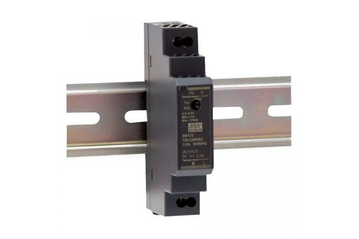 5V, 12W, 2.4A HDR-15-5 DIN, Модуль питания сетевой (блок питания на DIN рейку), MW