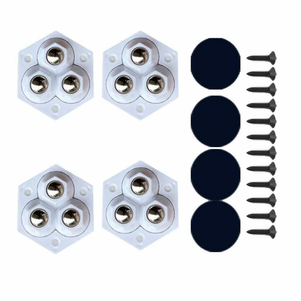 1 комплект из 4 универсальных колес с тремя бортами, наклейками без перфорации и винтами-белый