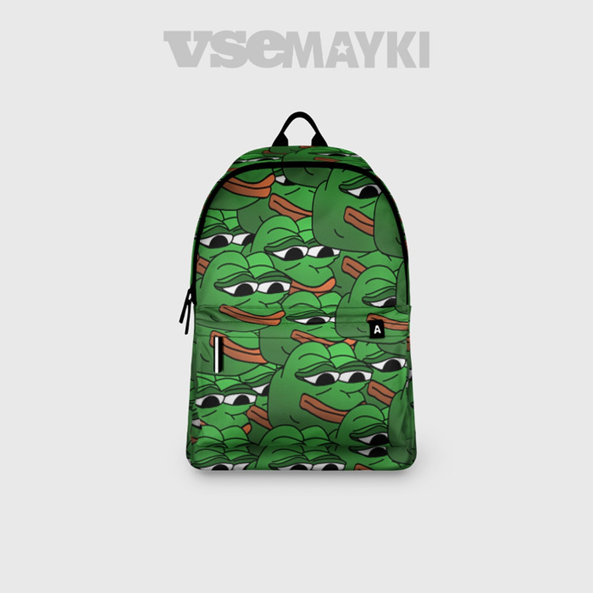 Рюкзак VseMayki с принтом Pepe The Frog, унисекс, One size, белый