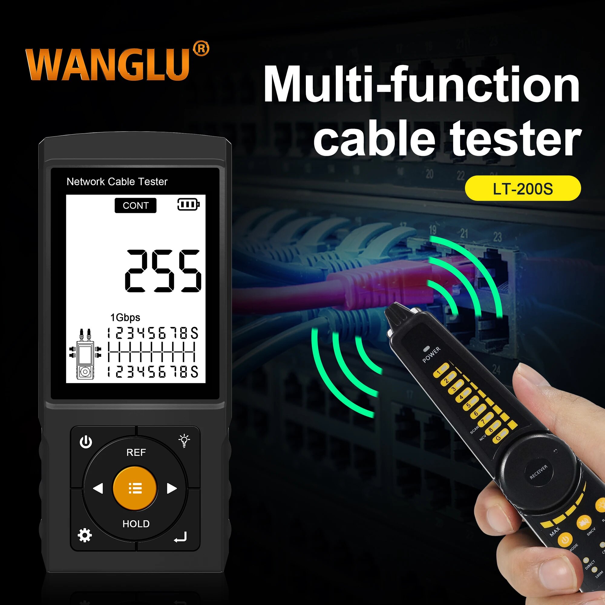 WANGLU LT-200S Цифровой кабель тестер