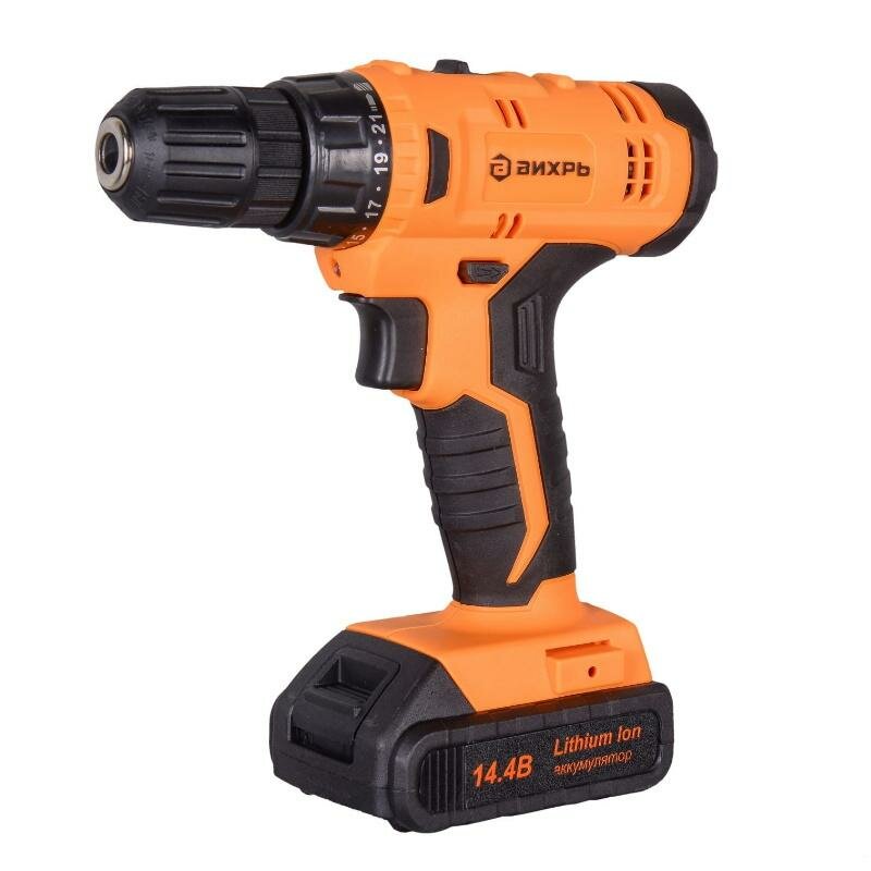 Дрель-шуруповерт аккумуляторная ДА-14Л-2KА (ДА-14Л-2K) (1.5 А/ч), вихрь 72/14/20 (1 шт.)