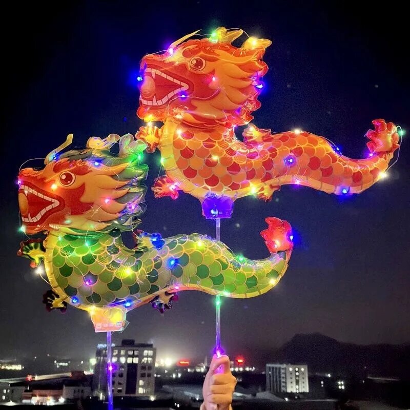 Светящиеся шары в виде драконов для праздника, светящиеся светодиодной подсветкой - 2 шт.