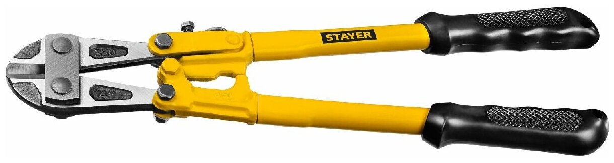 Болторез STAYER Hercules 350 мм перекусывает незакаленную проволоку до 8 мм и закаленную до 6 мм с губками из стали T8