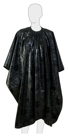 Пеньюар для парикмахеров Dewal Professional DEWAL "Love" черный, 138x150см, на крючках