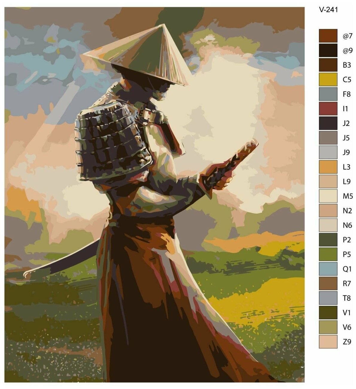 Картина по номерам V-241 "Самурай", 40x50 см