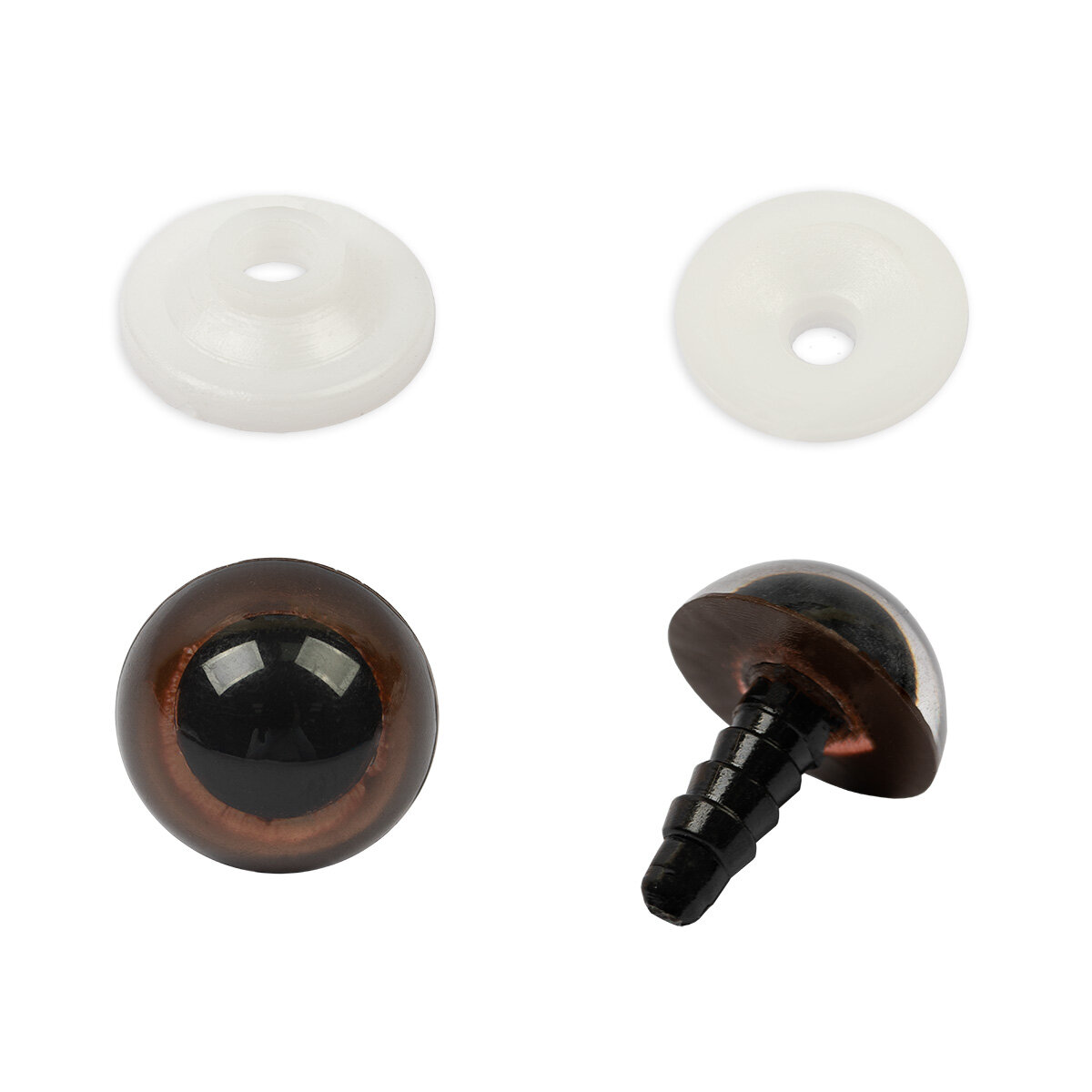 Глаза кристальные "HobbyBe" PGKS-16 с фиксатором d 16 мм 2 шт. коричневый