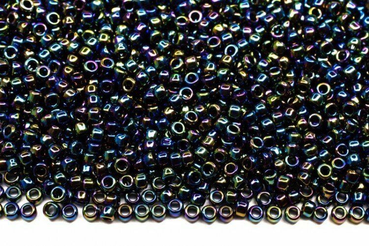 Бисер японский TOHO круглый 15/0 #0086 радужный ирис, металлизированный, 10 грамм