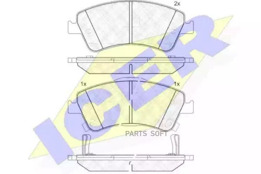 ICER 181871 Колодки торм. диск. AURIS 2.0 D-4D 2.2 D Corolla Sedan (E12) ()