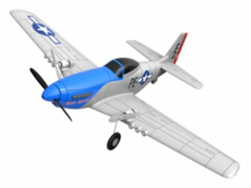 Радиоуправляемый самолет Volantex RC Mustang 400мм (синий) 2.4G RTF - EXA76203B