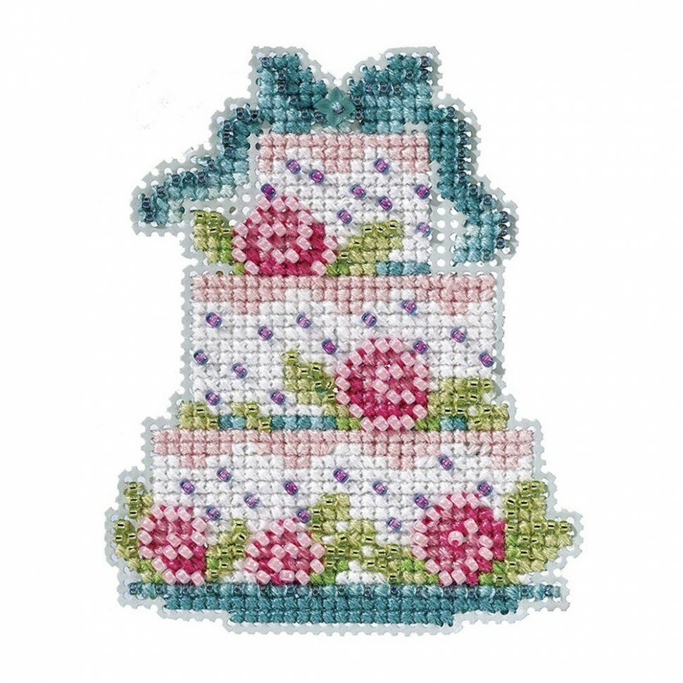Набор для вышивания Mill Hill #MH182111 Frosted Cake (Матовый тортик), Счетный крест, 6.35 x 8.25 см