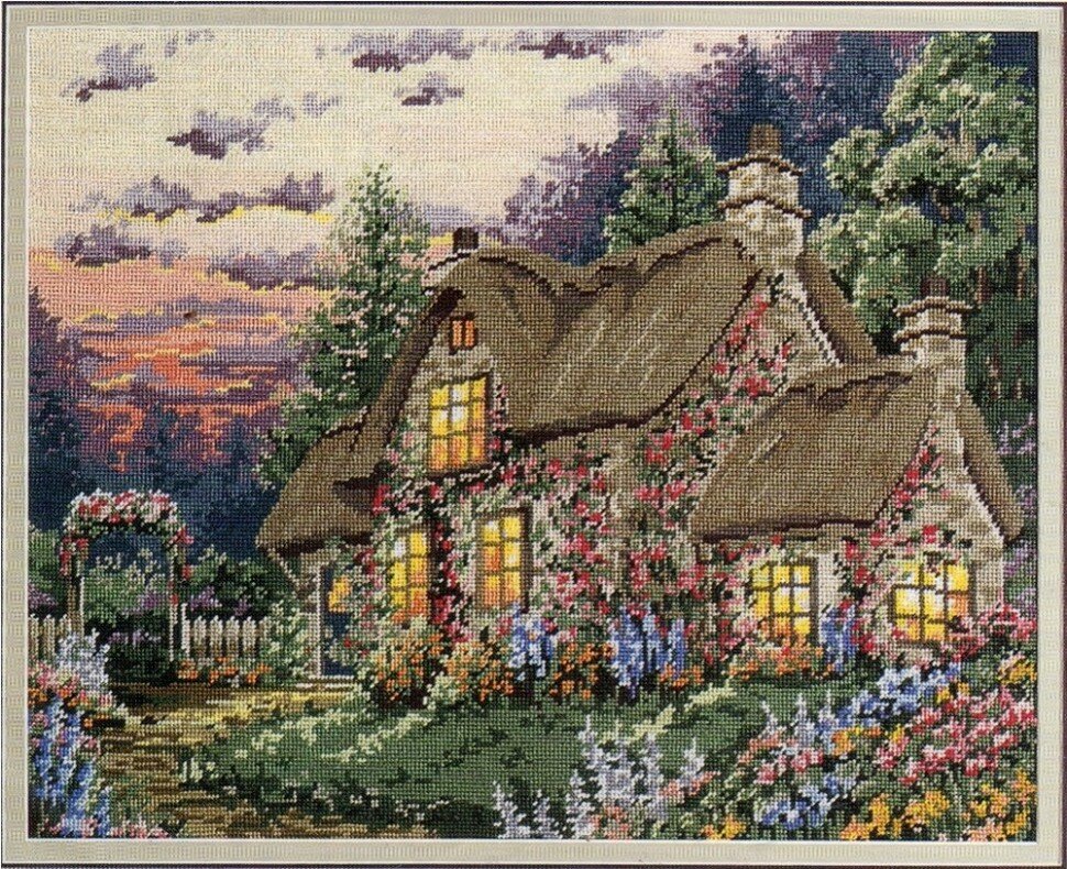 Набор для вышивания Janlynn #06-13 English Cottage (Английский коттедж), Гобелен, 45.7 x 35.6 см