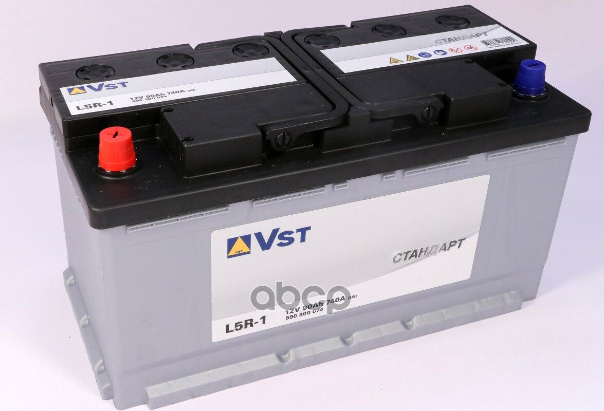 Аккумулятор 12V 90Ah 740A 353Х175х190 Полярность 1 VST арт. 590300074
