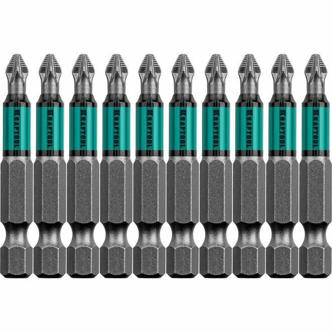 Биты набор Optimum Line KRAFTOOL PZ2, 50 мм, 10 шт, Cr-Mo сталь