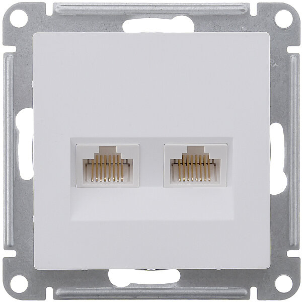 Механизм Atlas Design ATN001385 розетки компьютерной двойной 2хRJ45 кат. 5е скрытая проводка лотос Schneider Electric (2 шт. в наборе)