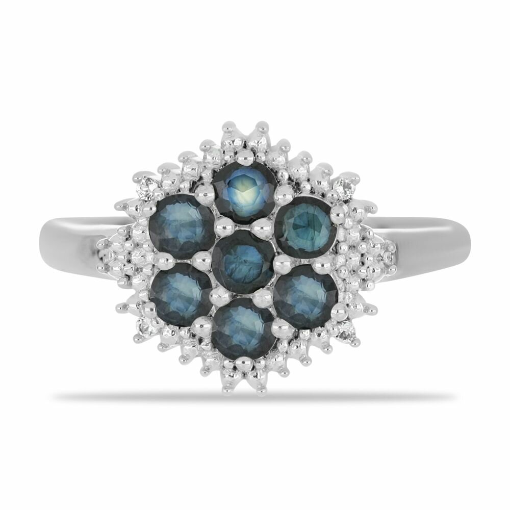 Кольцо тонкое, серебро, 925 проба, сапфир, топаз