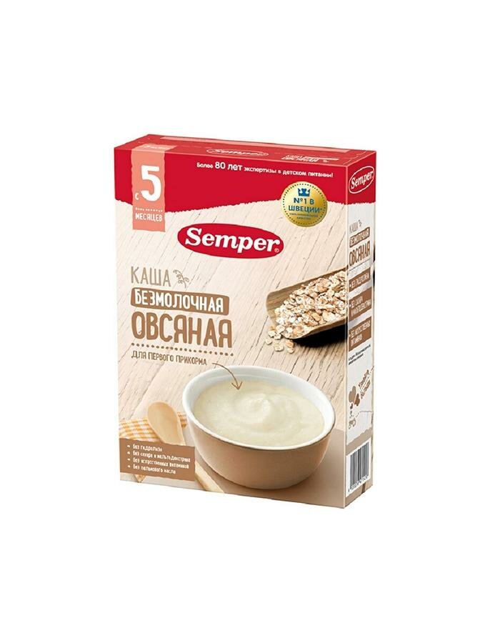 Каша Semper, безмолочная овсяная 180 г