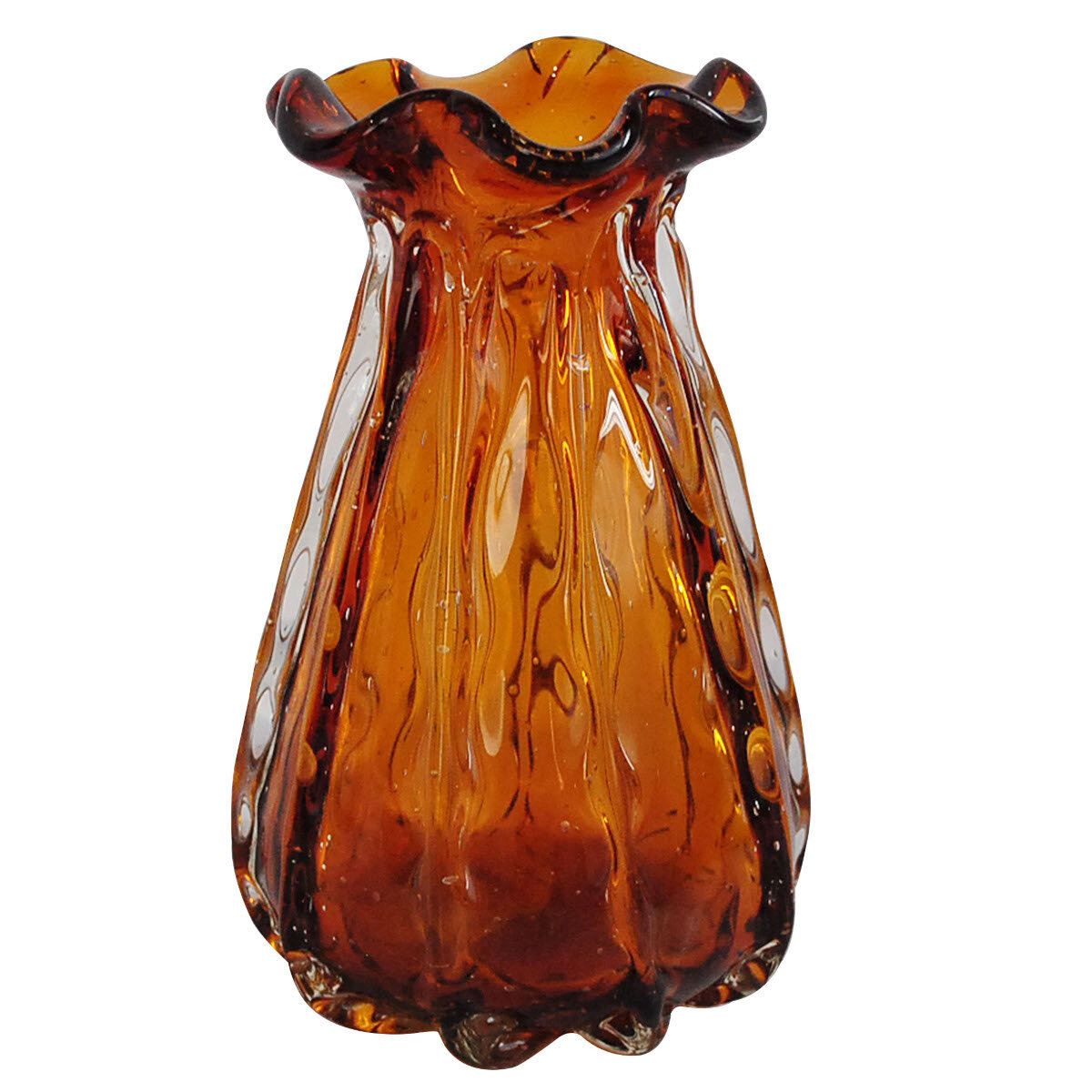 Ваза Gipfel Amber 43168, 22х14 см, стеклянная, цвет оранжевый