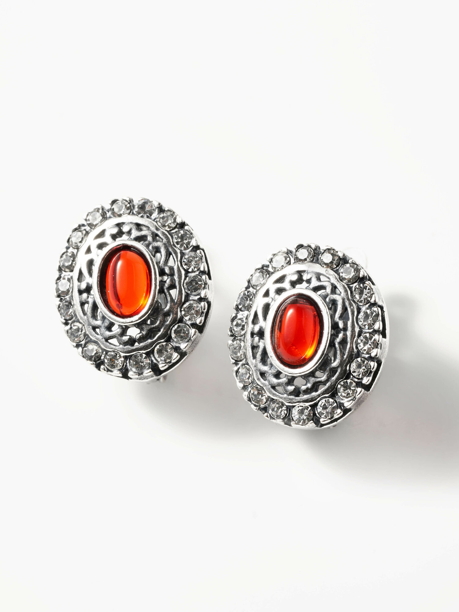 Серьги, рубин синтетический