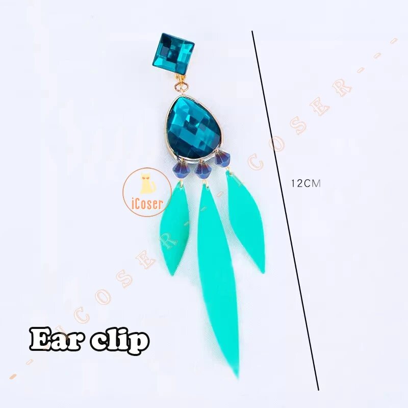 Ear clip, 12см, бирюзовый