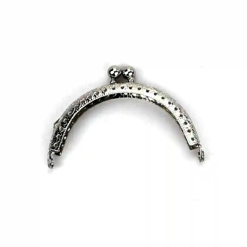 Фотомагнитный металлический каркас для кошелька, клатч «сделай сам» с застежкой-поцелуй, 1 шт, 8,5 см Silver