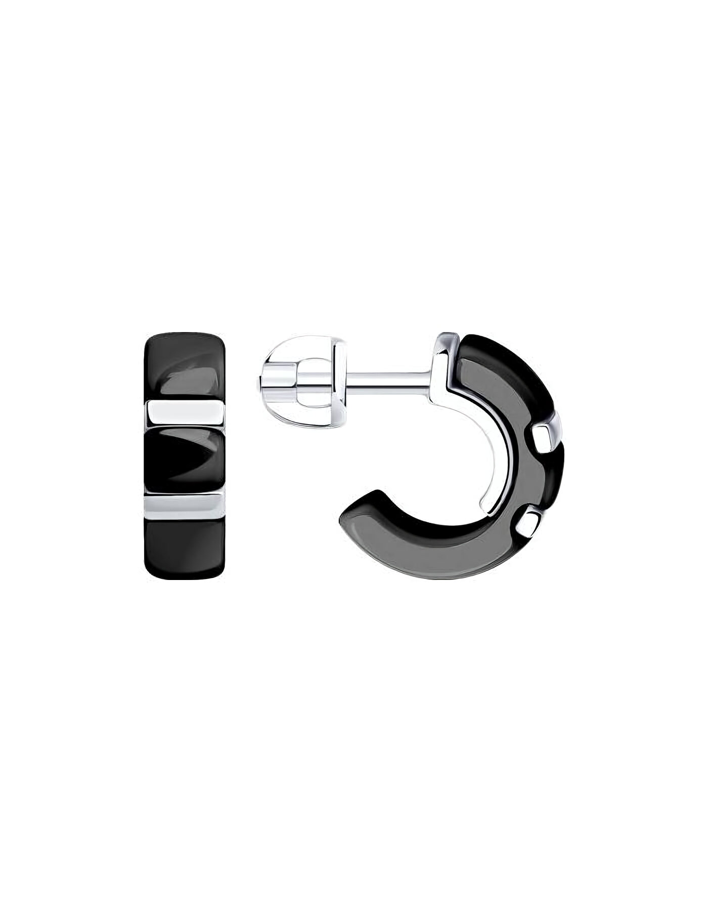 Серьги пусеты, серебро, 925 проба, родирование, керамика