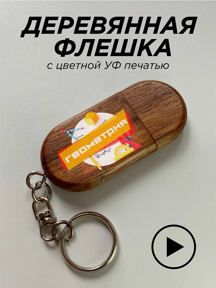 Флешка подарочная, usb накопитель 32 ГБ, брелок на ключи. Геометрия