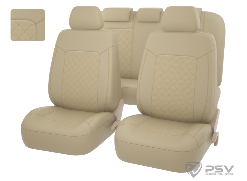Чехлы PSV Elegant Next экокожа ромб бежевые