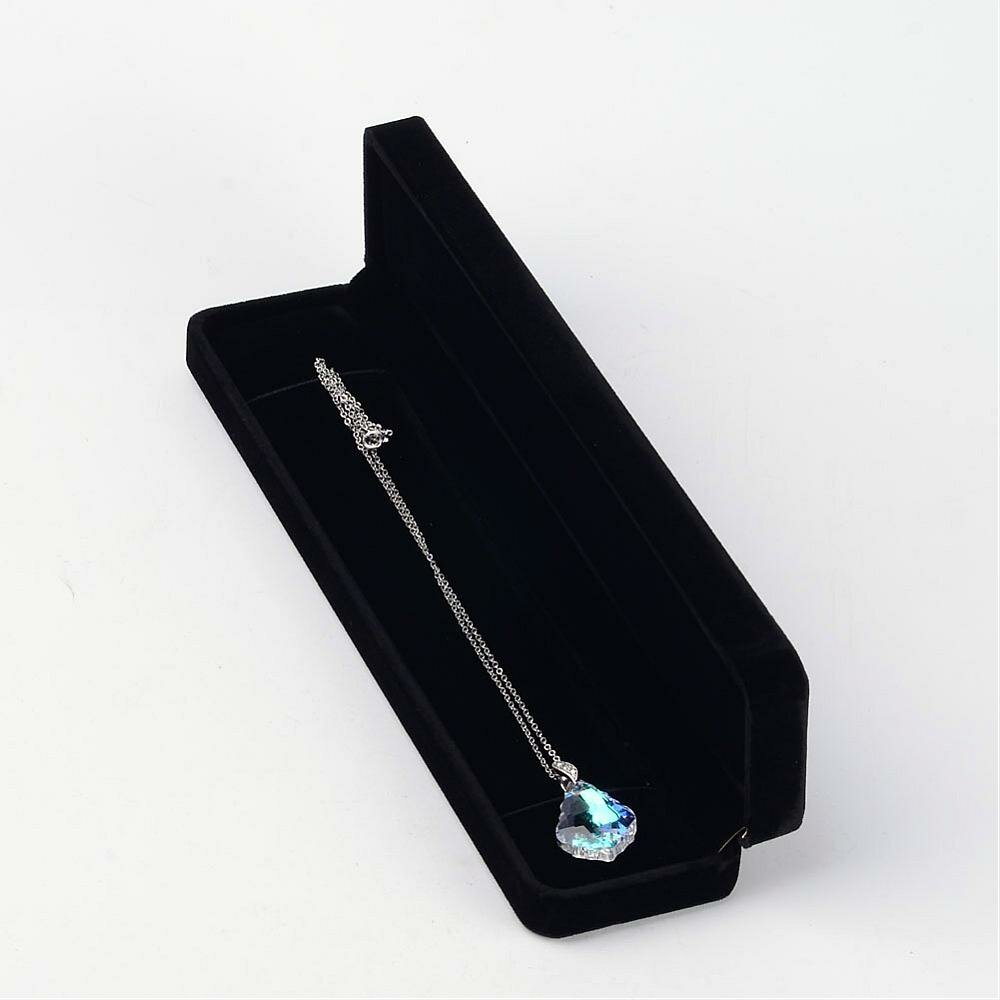 Подарочная коробочка, 24.8х5.5х2.8см, защелкивающаяся, черный велюр, 1 шт.