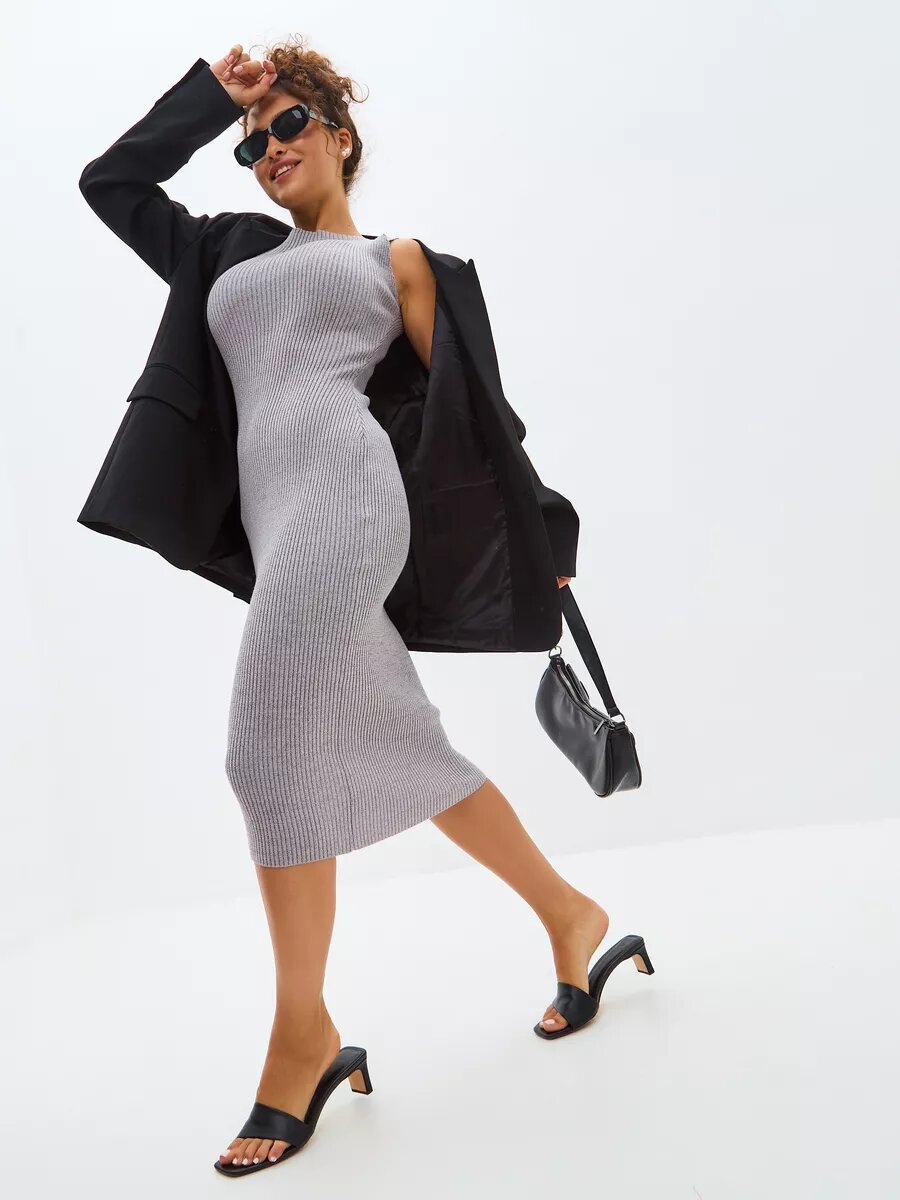 Платье трикотаж в рубчик