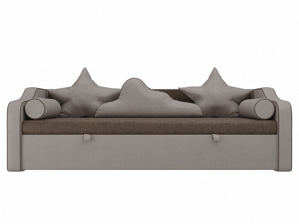 Детский диван Рико Бежевый Рогожка, 209х102х75 см, с ящиком для белья