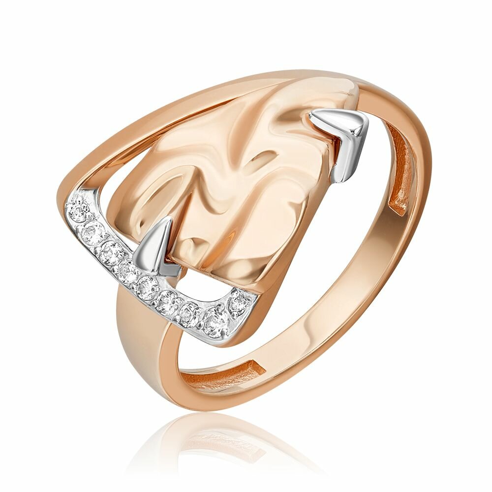 Кольцо PLATINA, красное золото, 585 проба, топаз