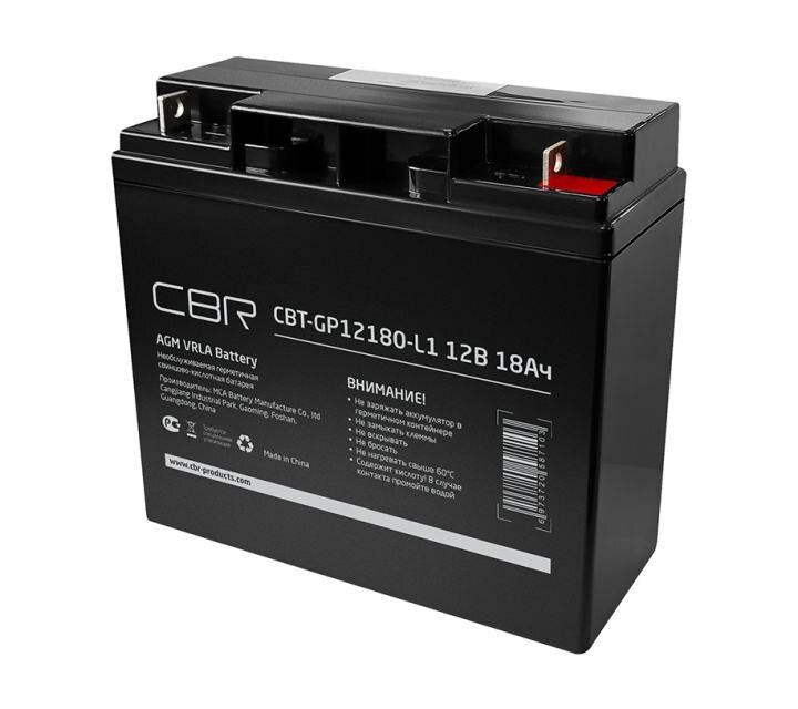 Аккумулятор CBR CBT-GP12180-L1 (12V, 18Ah) для UPS