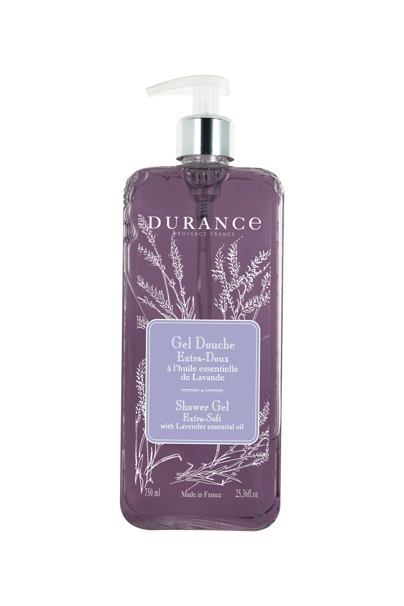 Durance / Гель для душа с экстрактом Лаванды 750мл. Shower Gel with Lavender essential oil