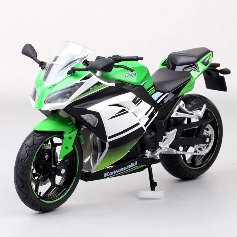 BeiDuDu 1/12 Kawasaki Ninja 250 металлическая модель мотоцикла Зеленый, White Green no box