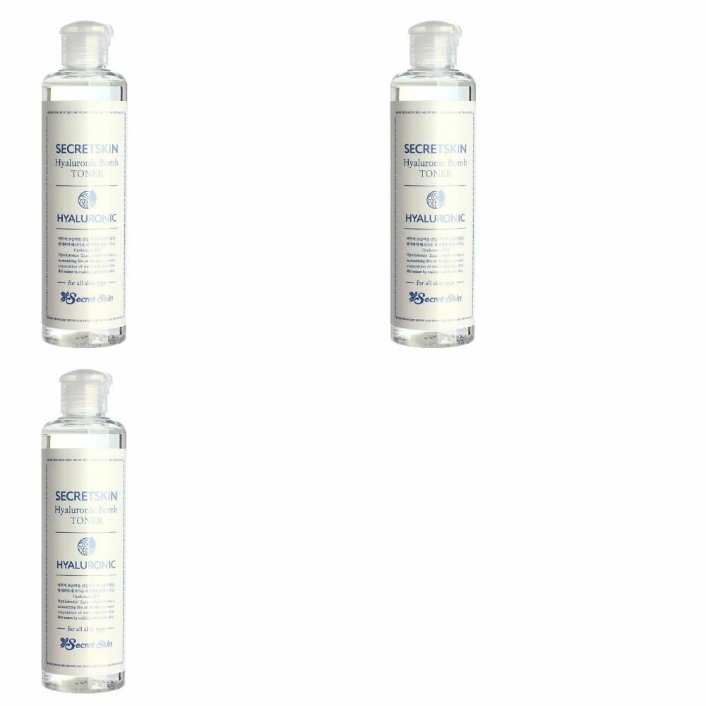 Secret Skin, Тонер для лица с гиалуроновой кислотой Hyaluronic Bomb, 250 мл, 3 шт