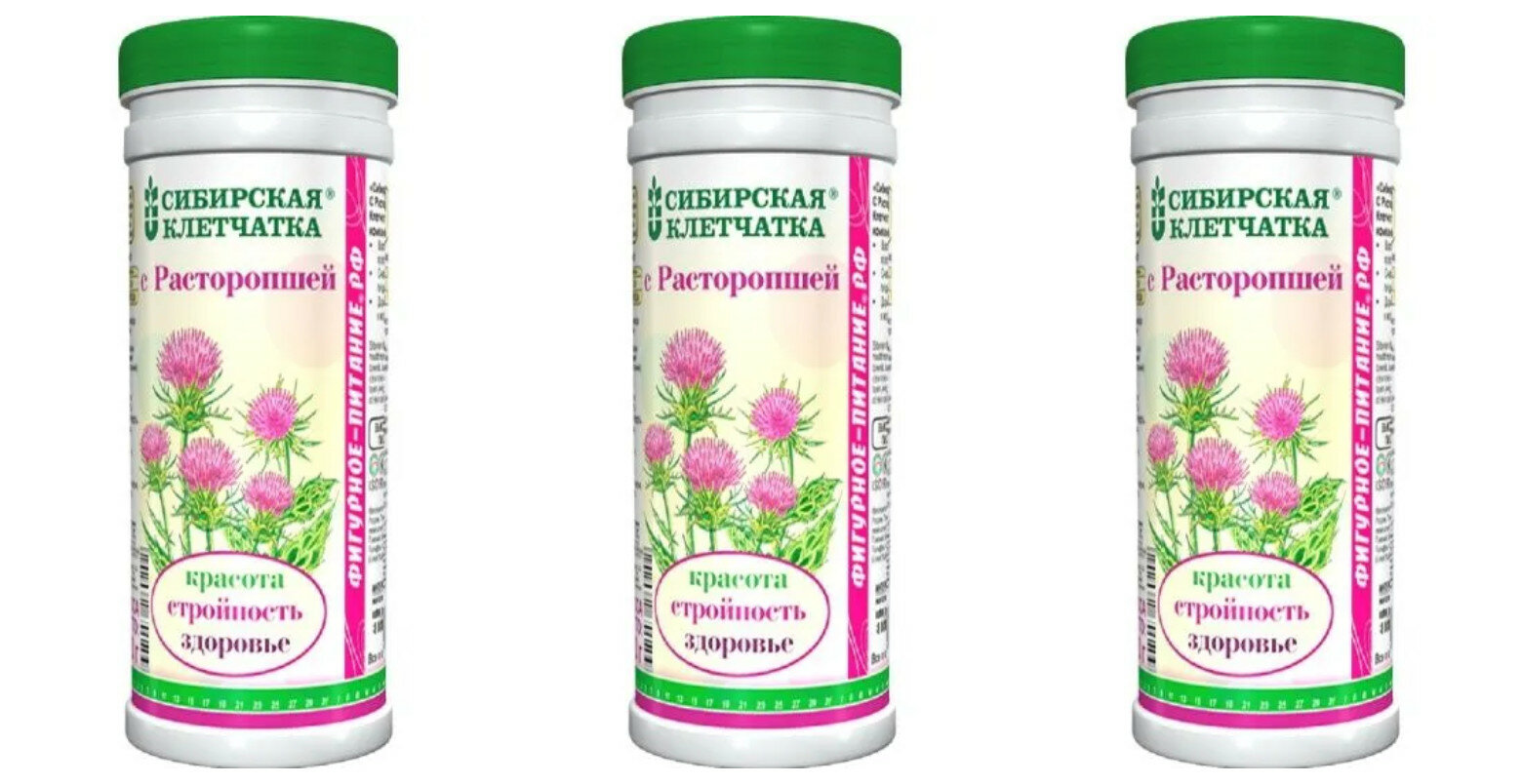 Клетчатка Сибирская пшеничная с расторопшей 170 гр, 3 шт.