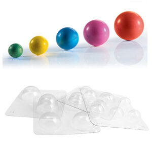 Набор форм для шоколадных фигурок полусфера микс Martellato / для приготовления фигур из шоколада и шоколадных конфет / Пластиковый кондитерский молд для сладких фигурок / Кулинарная формочка для шоколада / Товары для кондитера