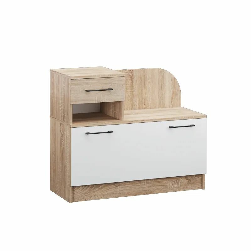 Тумба под обувь "Денвер" Дуб сонома / Белый