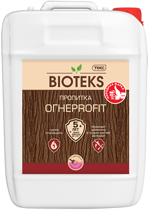 Огнебиозащита для Древесины Bioteks ОгнеProfit 5л 1 Группа, Розовая / Биотекс Огнепрофит.