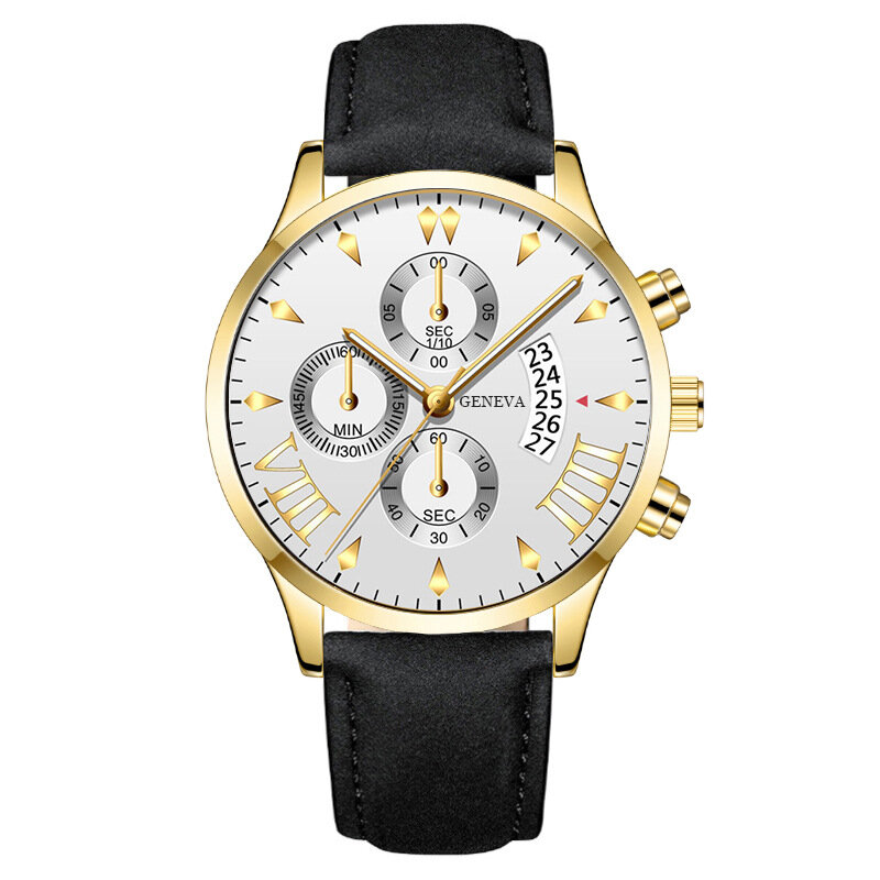 Style Мужские часы Модные земля календарные Кожаный ремешок