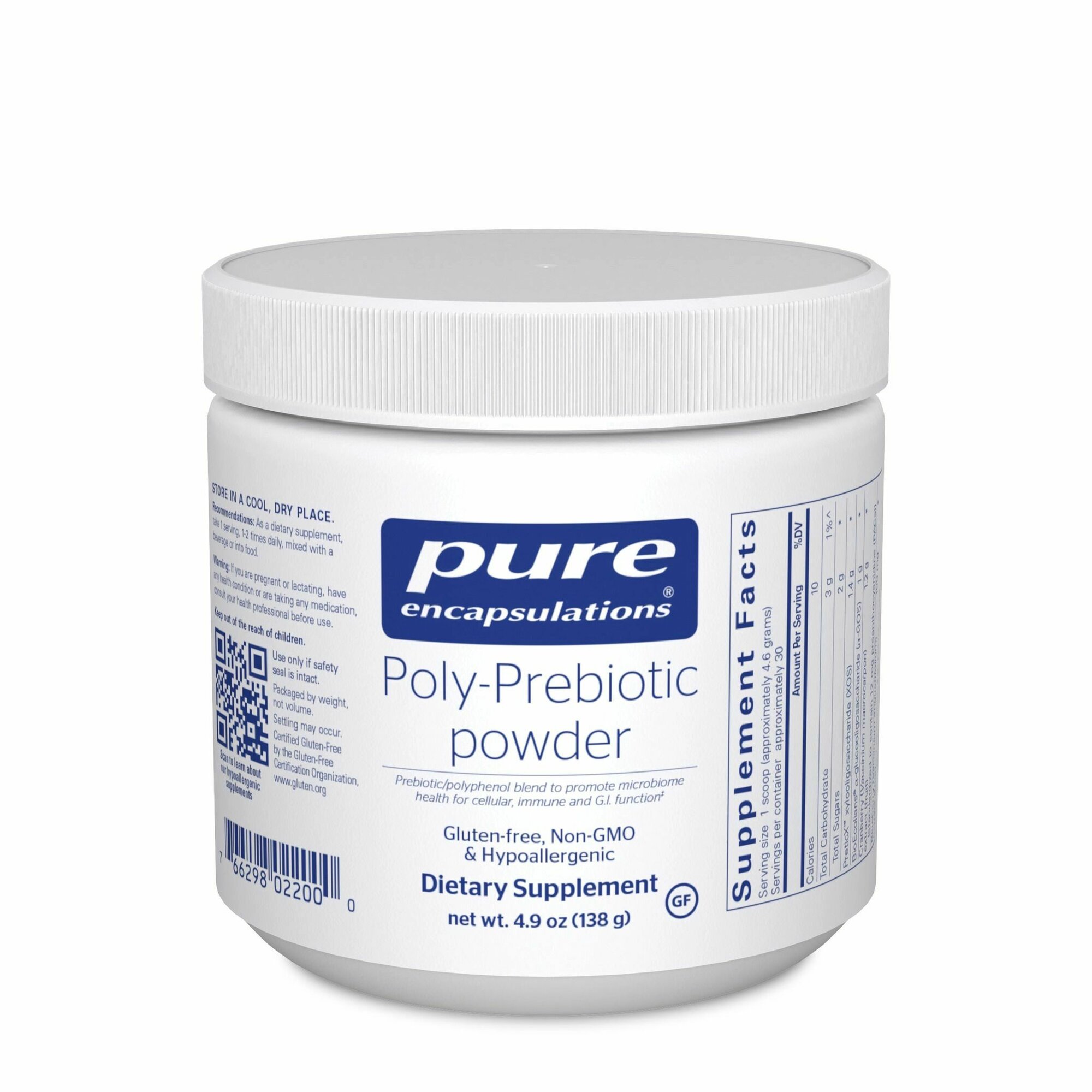 Pure Encapsulations, Poly-Prebiotic powder, смесь пребиотиков и полифенолов, 138 г