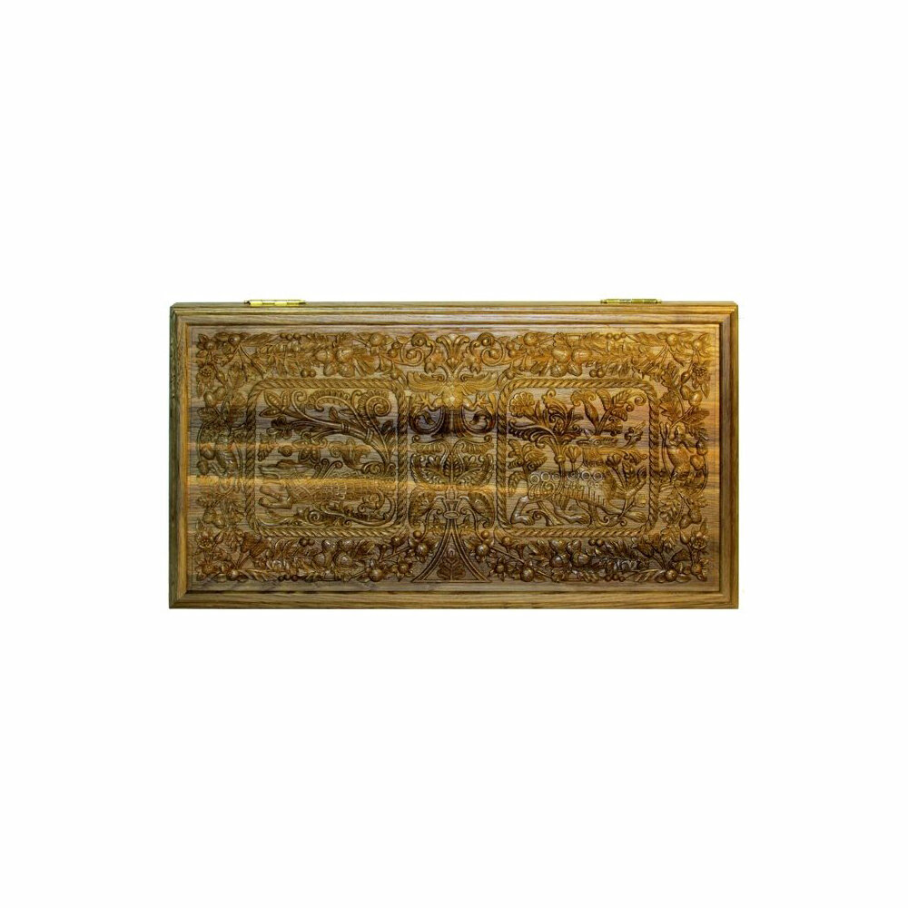Резные нарды из массива чёрного дуба Белокаменные-3 58х63 см 999-143-54