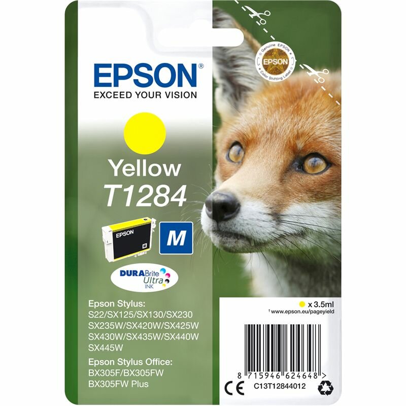 Картридж для струйного принтера EPSON T1284 Yellow (C13T12844012)